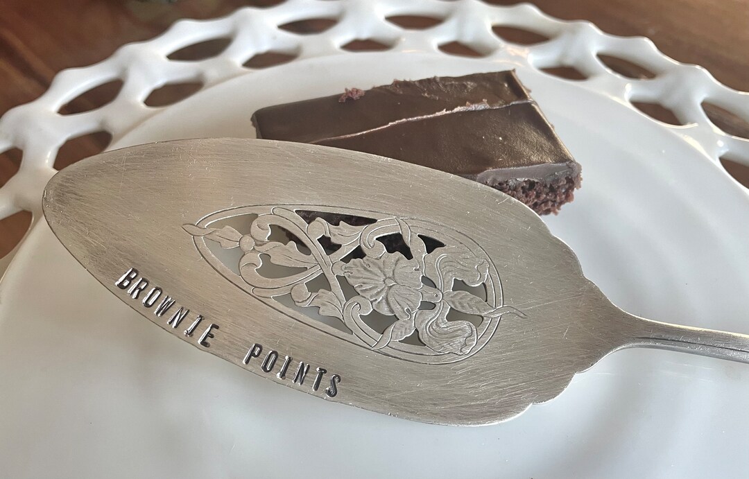 Beautiful Silver Plated Cake/brownie Server Hand Stamped With BROWNIE ...