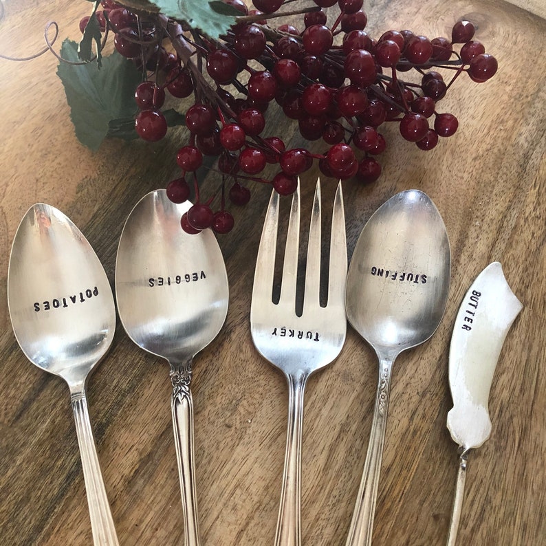 Set of 5 Beautiful Silver Serving Utensils - Etsy