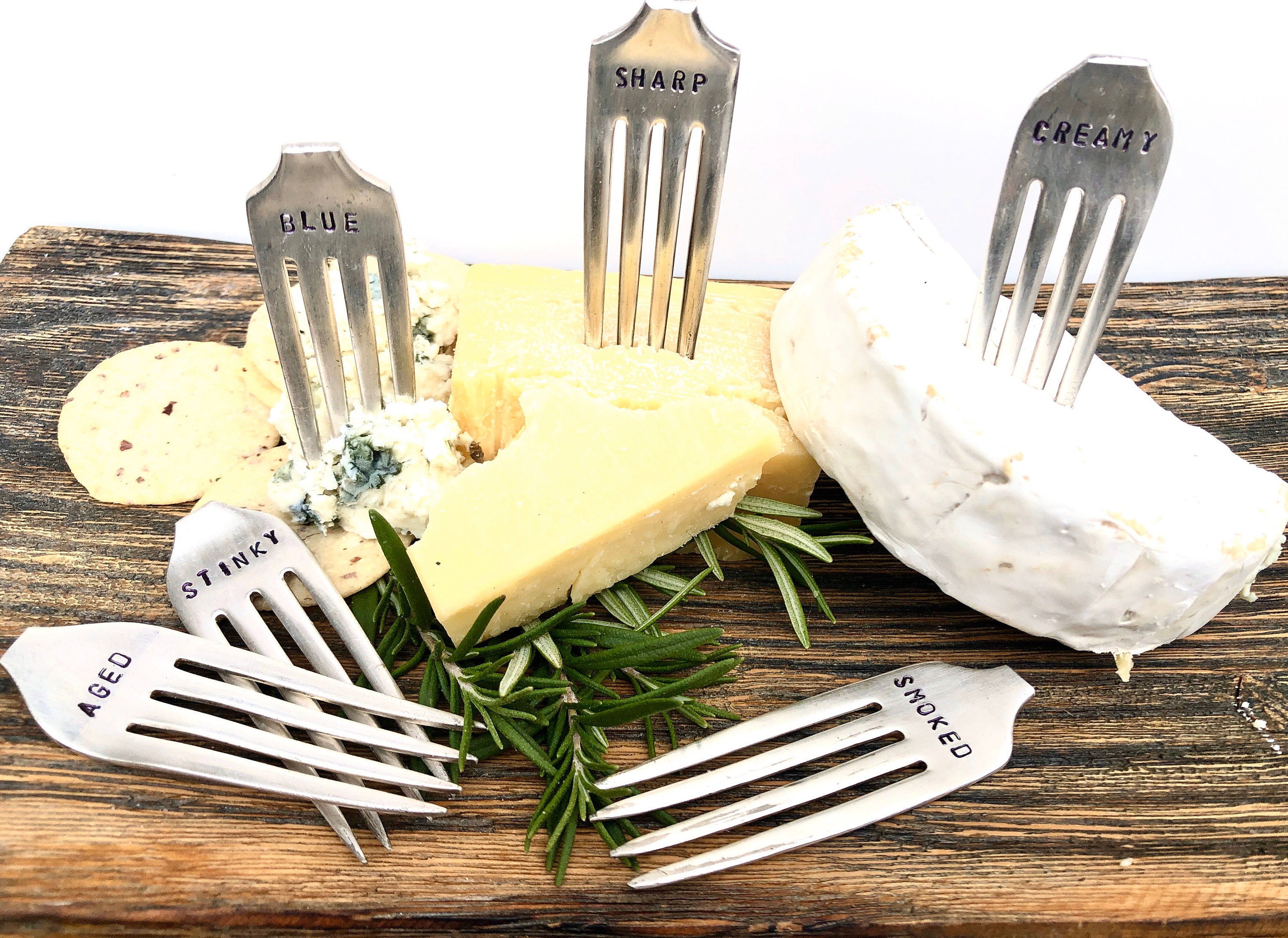 Custom Set of 6 Silver-plate ForkCheese Markers You pick the | Etsy