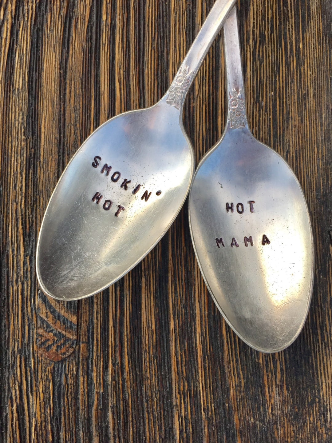 Silver Plate Hand Stamp Serving Spoons Perfect Hostess Gift - Etsy