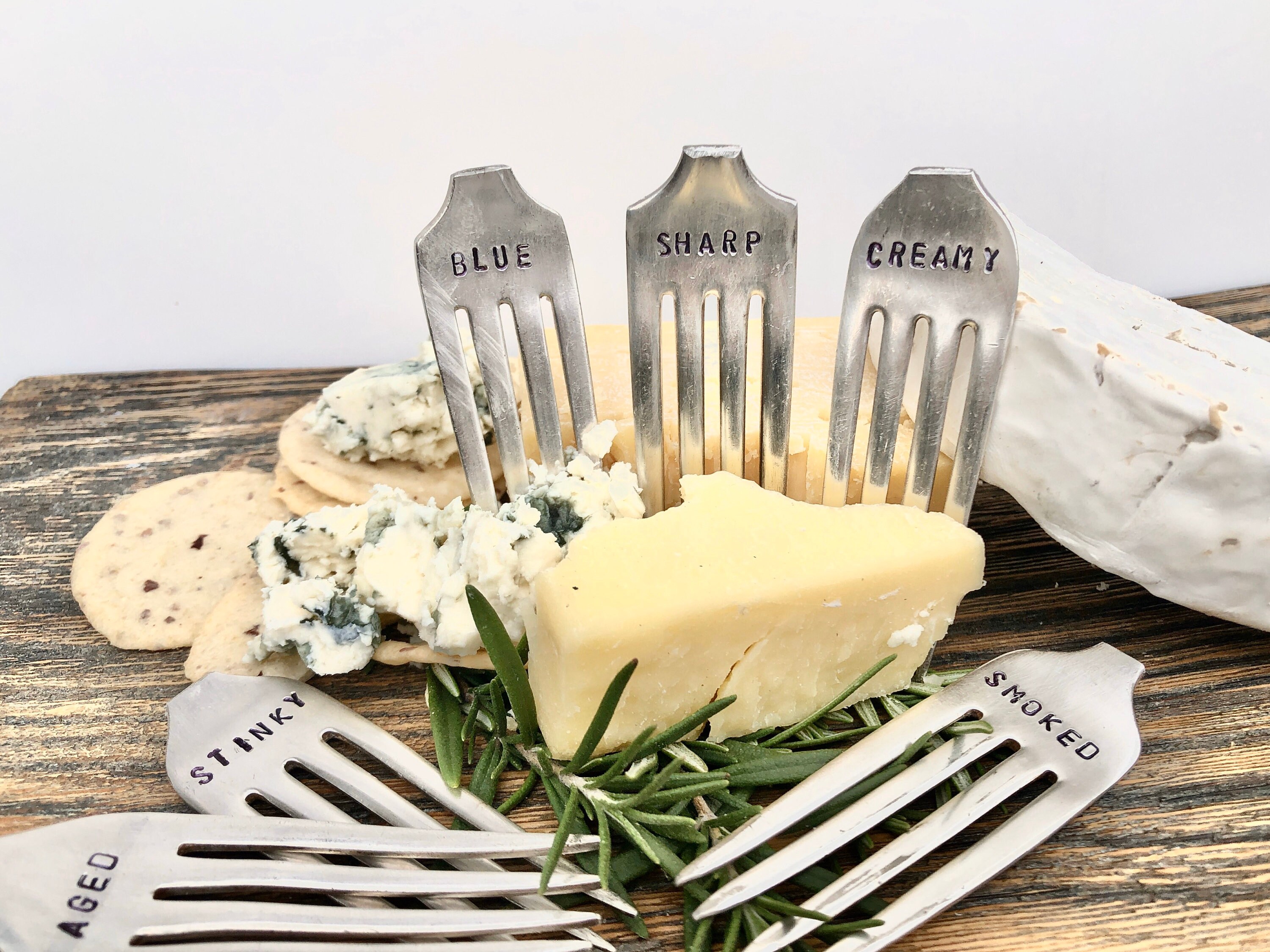 Custom Set of 6 Silver-plate ForkCheese Markers You pick the | Etsy