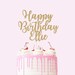Customized Happy Birthday Cake Topper Glitter Cardstock Birthday Cake ...