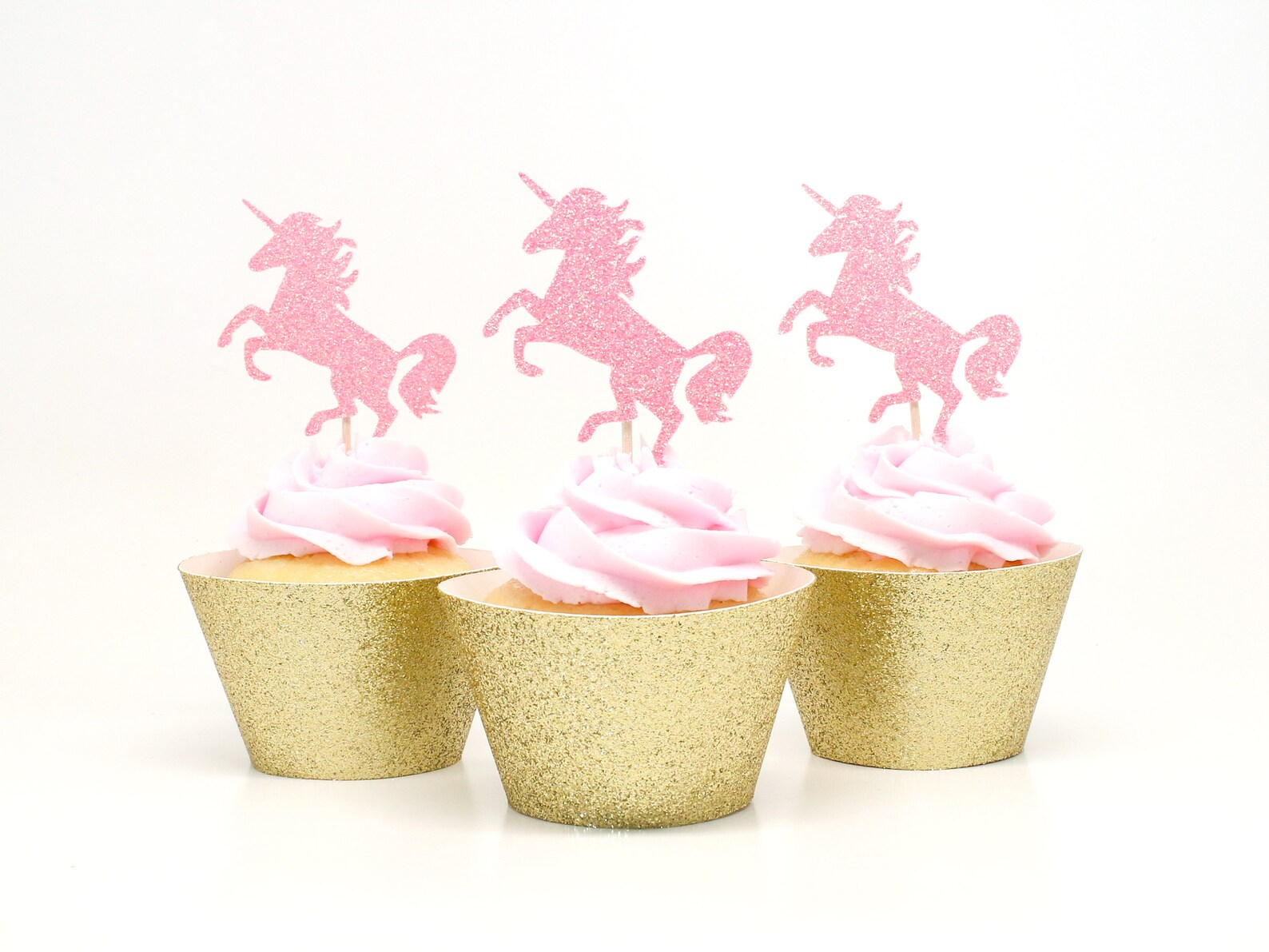Unicorn Cupcake Toppers Glitter First Birthday Decor. Unicorn Party ...