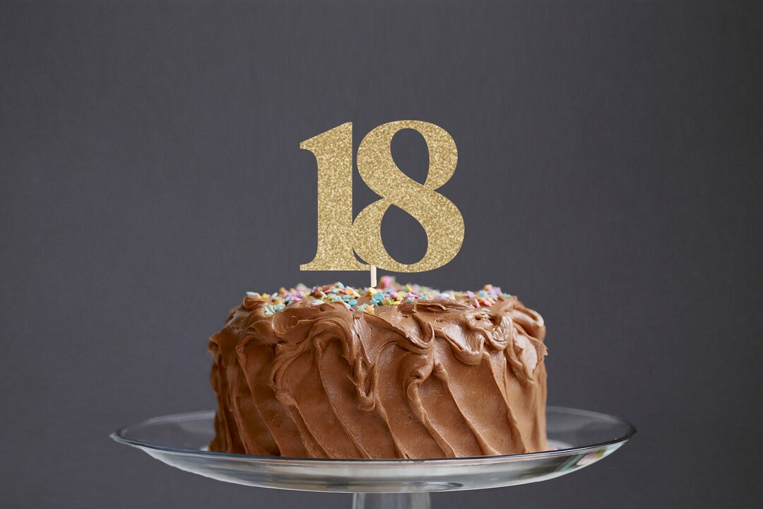 18 Cake Topper Glitzer Zahlen Cake Topper. 18. Geburtstag - Etsy.de