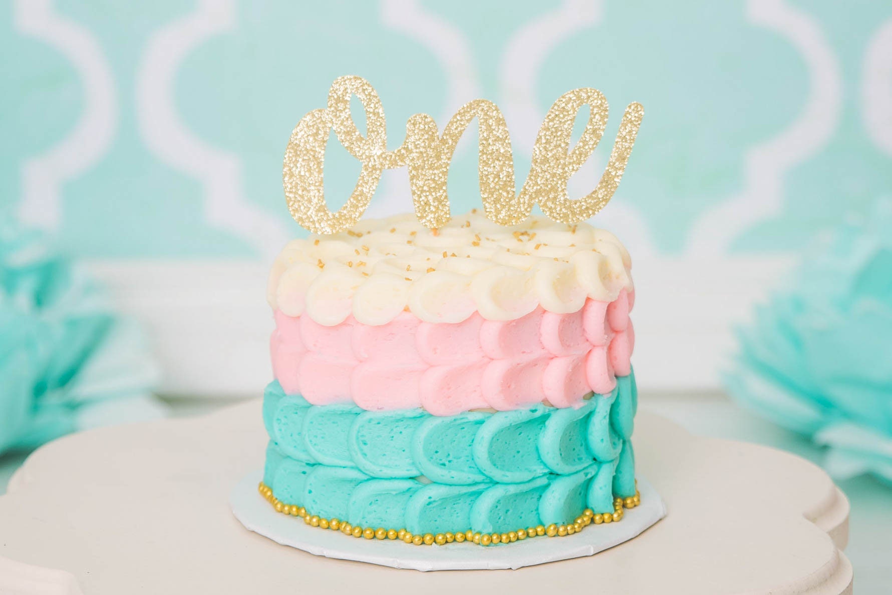 One Cake Topper Glitter Smash Cake Topper. First Birthday. | Etsy