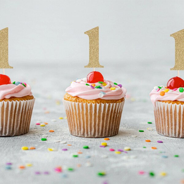 Number 1 Cupcake Toppers - Etsy