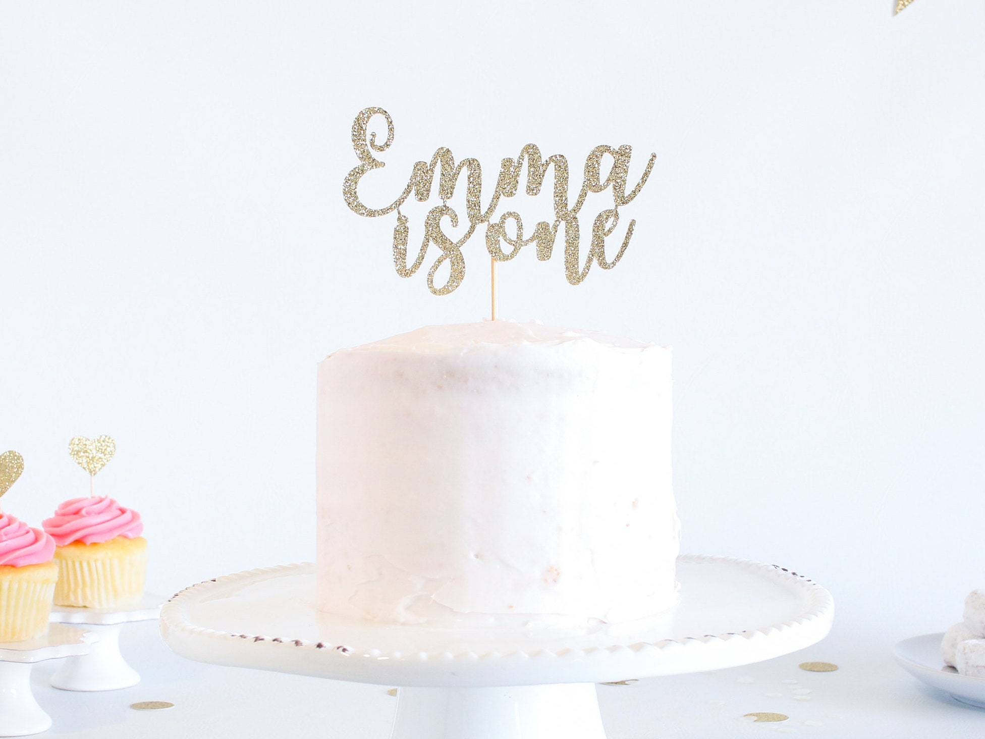 One Cake Topper Customized Glitter Cardstock Smash Cake | Etsy