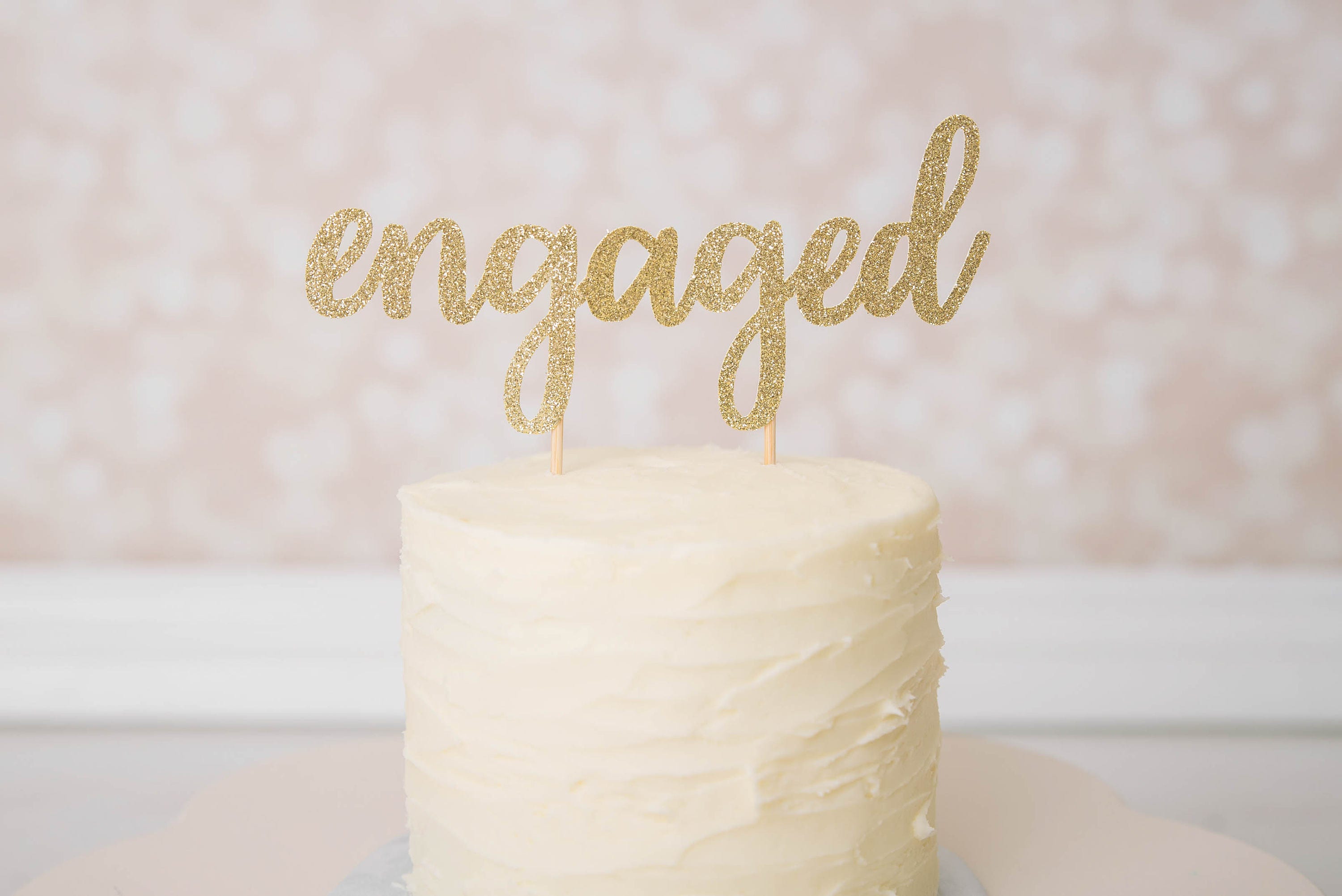 Engaged Cake Topper Glitter Engagement Party. Bachelorette - Etsy Canada