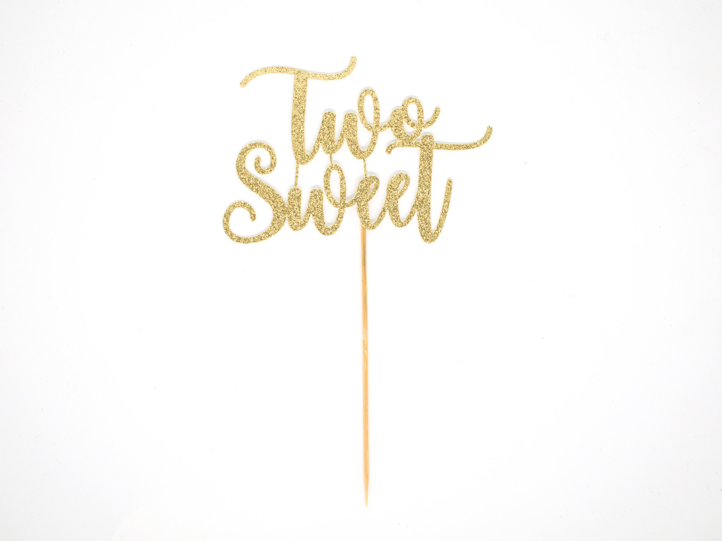 Two Sweet Cake Topper Glitter Second Birthday. Birthday - Etsy