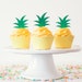 Pineapple Top Cupcake Toppers Green Glitter 12 Toppers - Etsy
