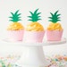 Pineapple Top Cupcake Toppers Green Glitter 12 Toppers Tropical Party ...