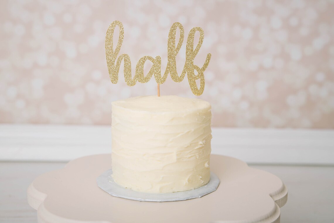Half Cake Topper Glitter Smash Cake Topper. Half Birthday. - Etsy
