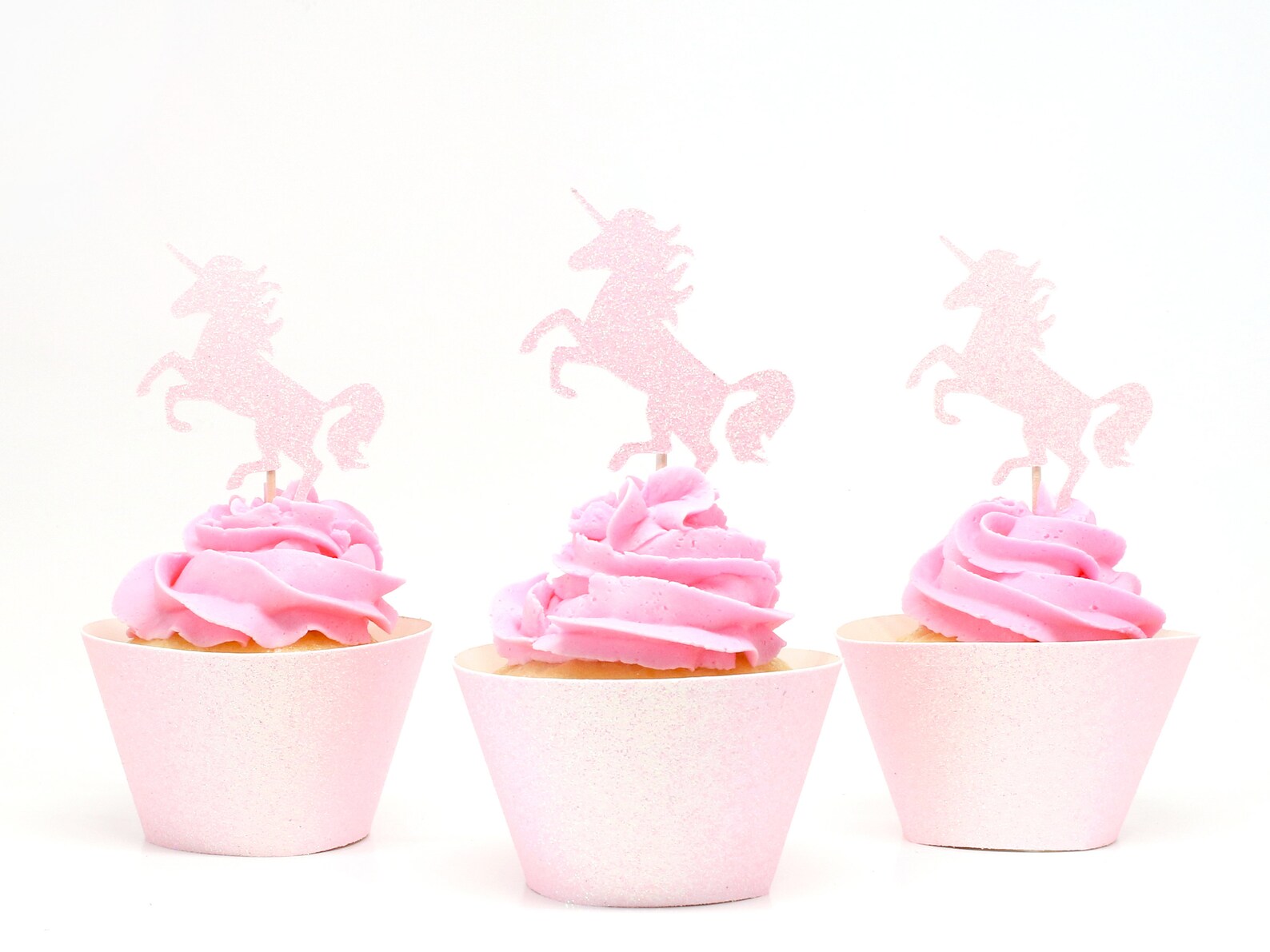 Unicorn Cupcake Toppers Glitter First Birthday Decor. | Etsy