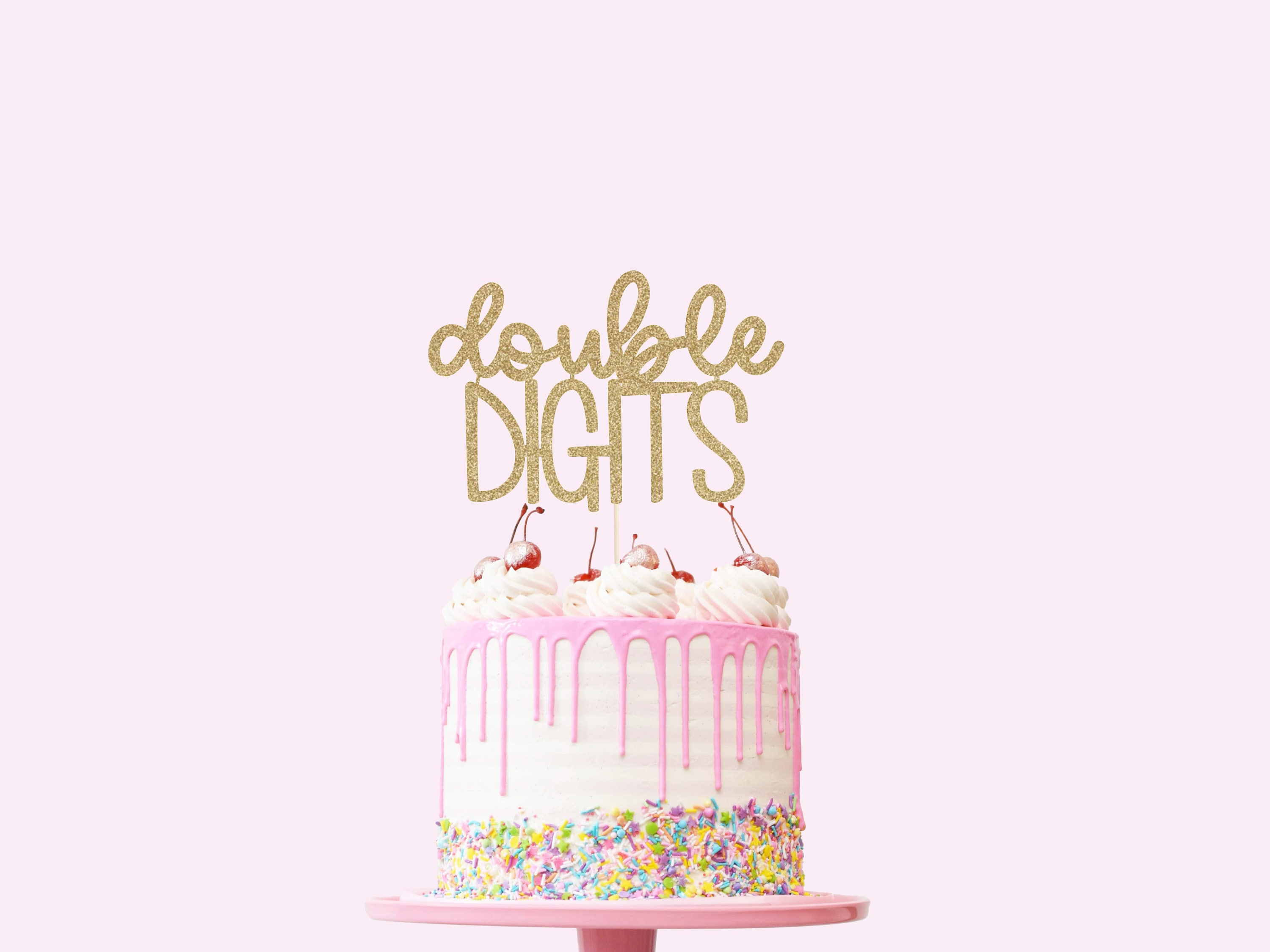 Double Digits Cake Topper Glitter 10th Birthday Party. | Etsy Canada
