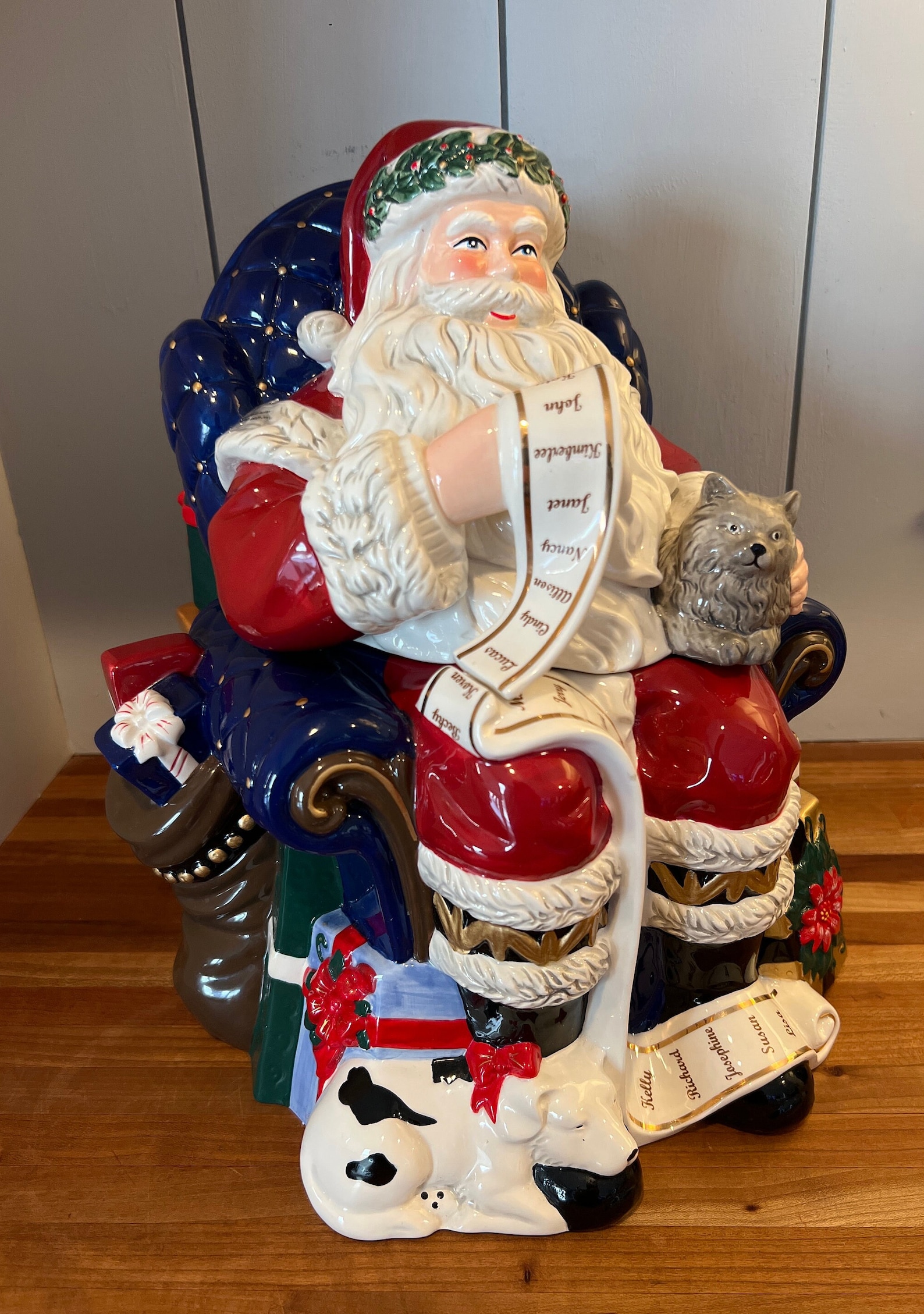 Waterford Santa in a Armchair Cookie Jar Musical - Etsy