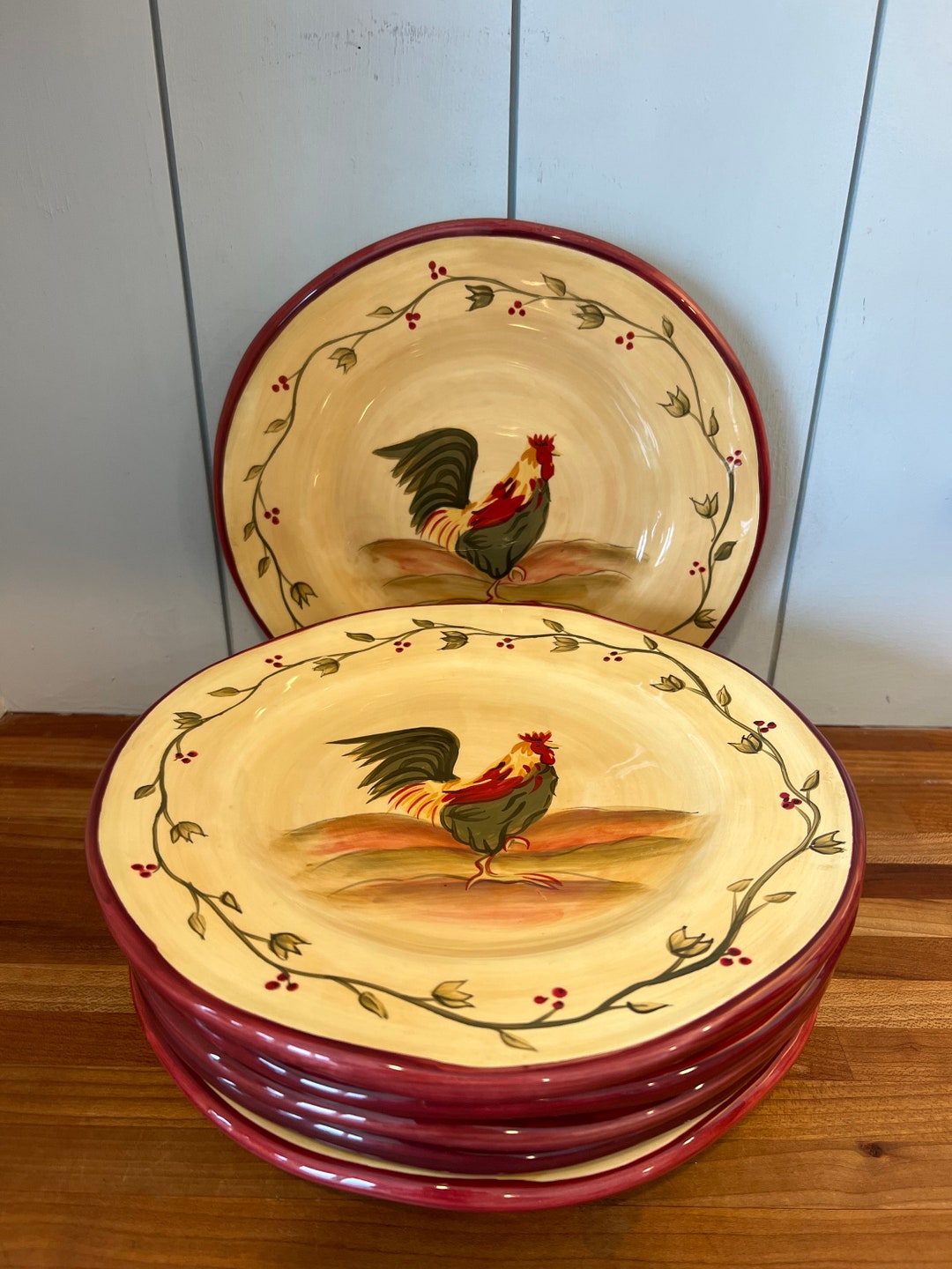 Park Designs Early Riser Rooster Plates Set of 6 - Etsy