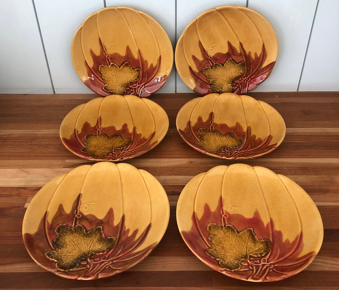 Autumn Leaves Luncheon Plates ( Set of 6) - Etsy