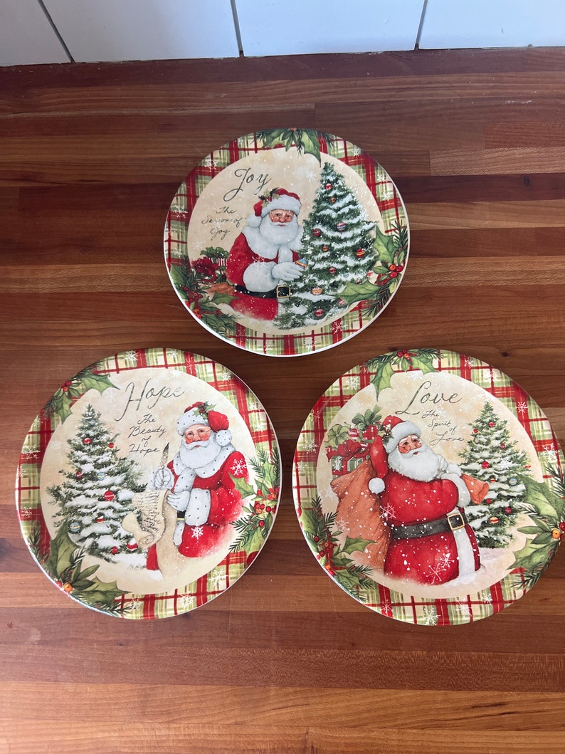 Susan Winget Santa Plates - Etsy