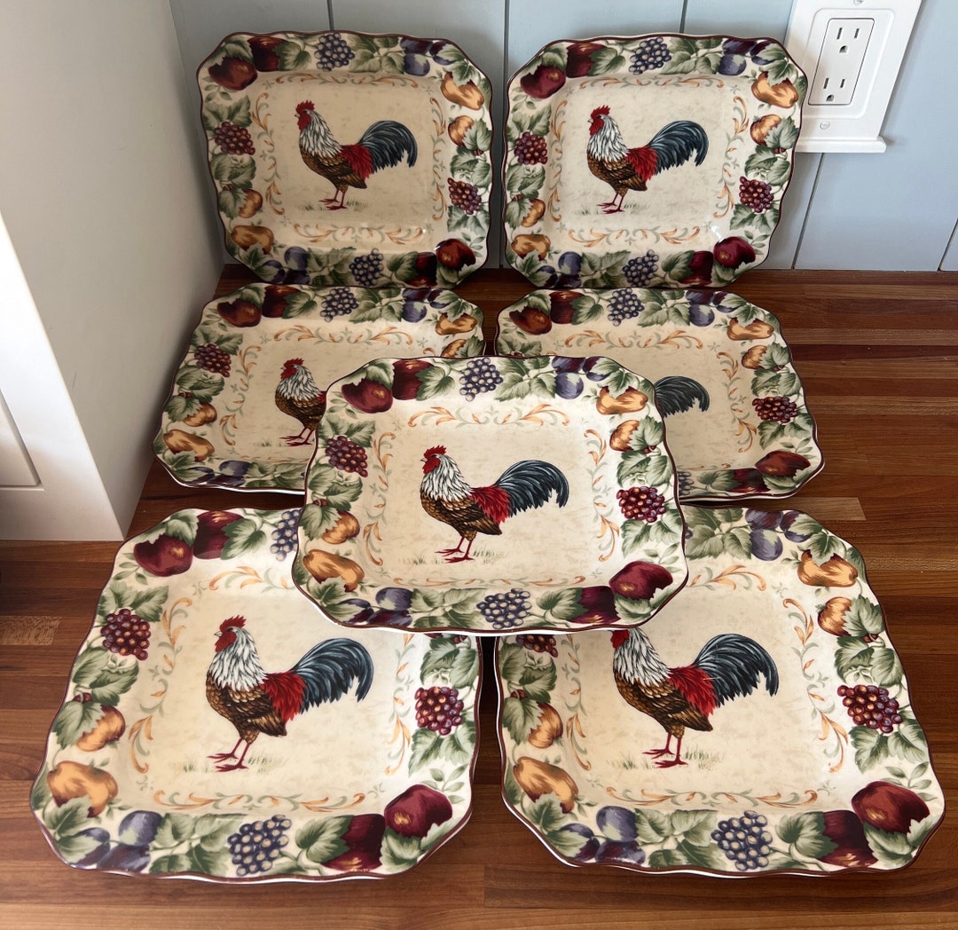 Rooster Plates by Noble Excellence ( Set of Four) - Etsy
