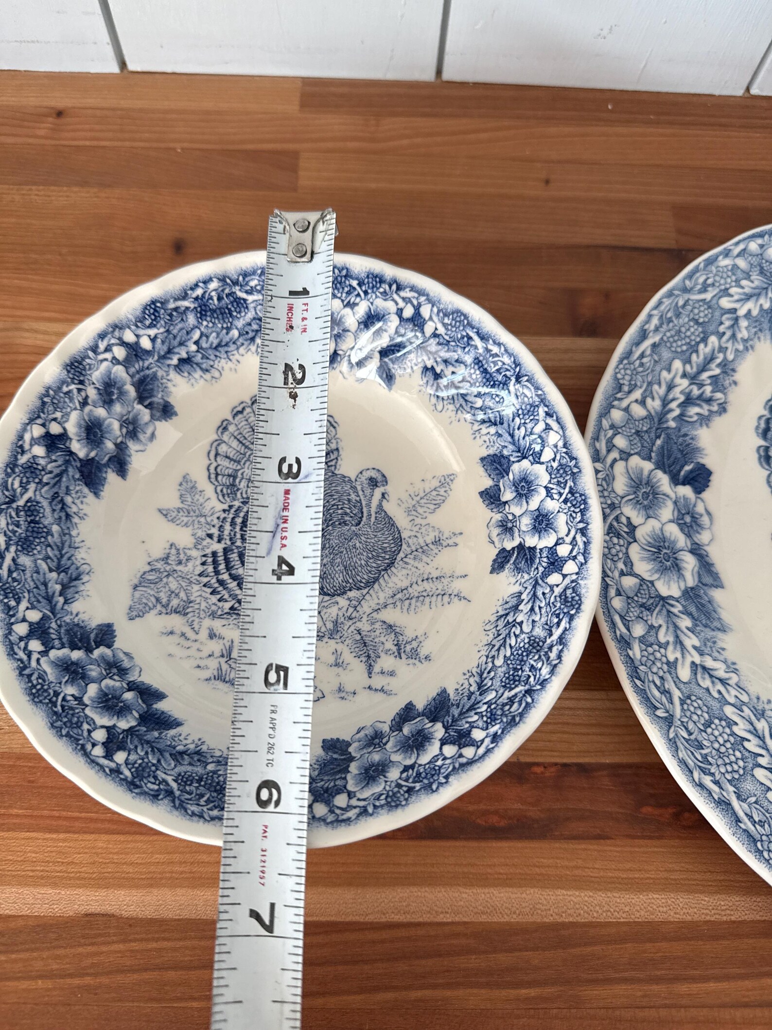 Blue Thanksgiving Turkey Dinner Plates and Bowl - Etsy