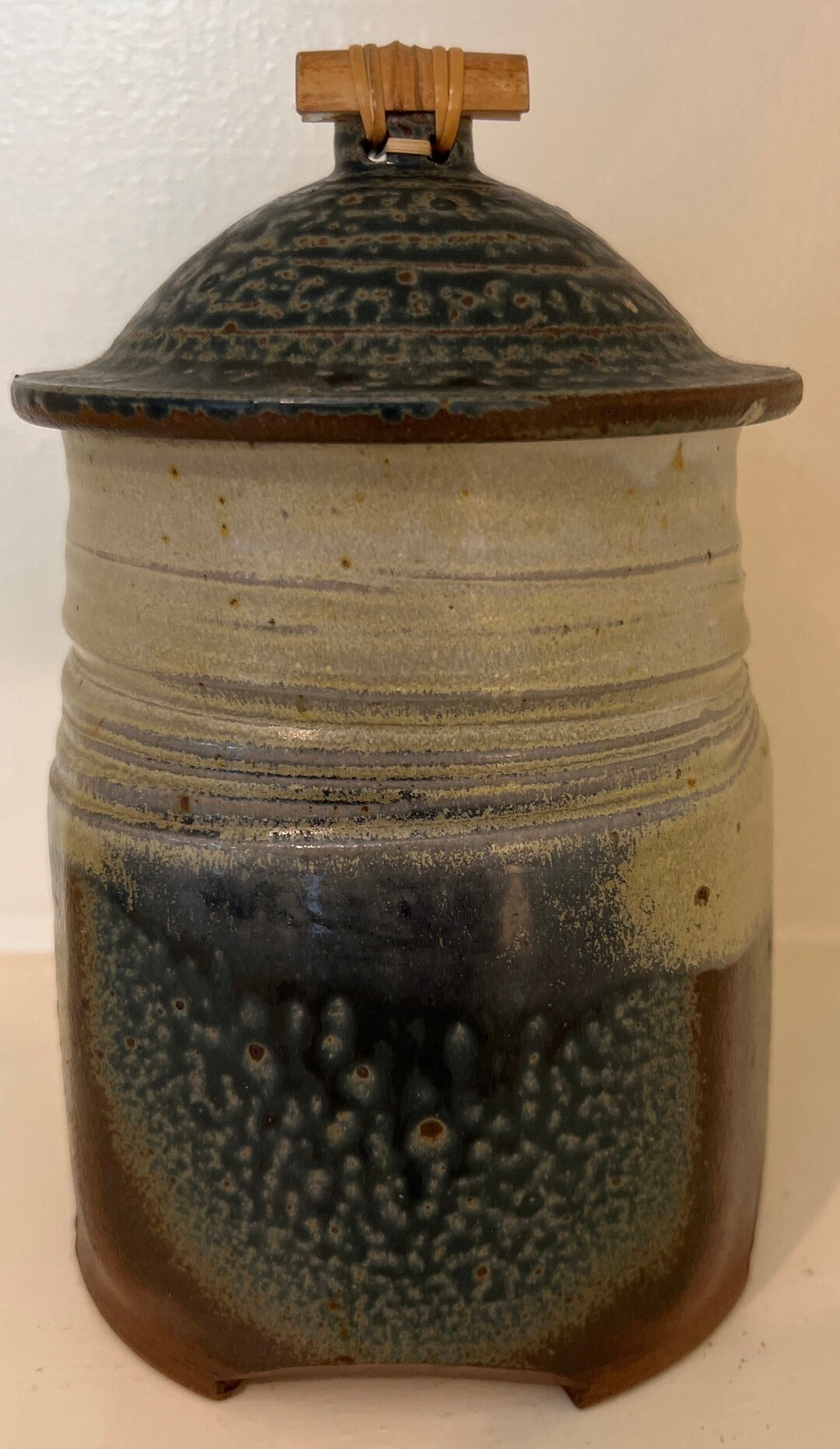 Signed Asian Pottery Canister ( Stunning) - Etsy