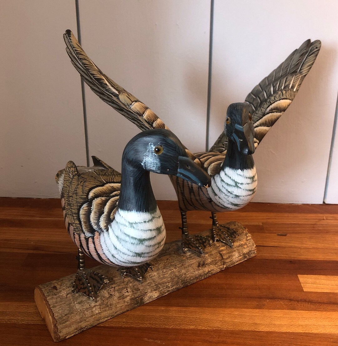 Hand Painted and Carved Geese ( Stunning!!! - Etsy