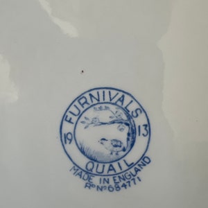 Furnivals Blue Quail Platter and Dinner Plate - Etsy