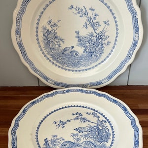 Furnivals Blue Quail Platter and Dinner Plate - Etsy