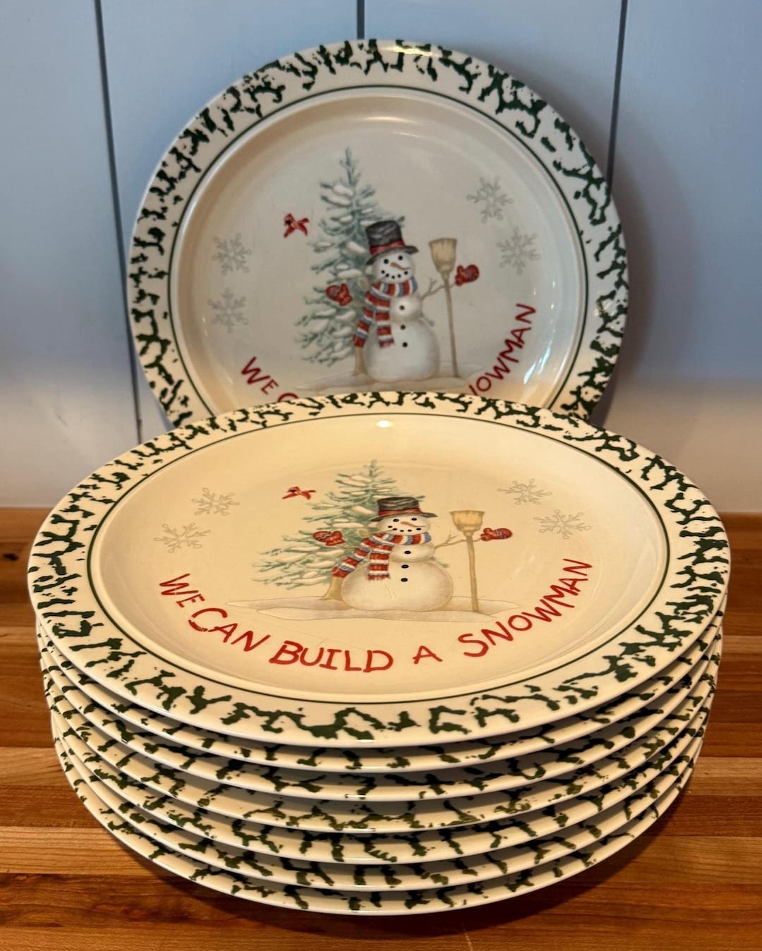 We Can Build a Snowman Dinner Plates ( Sets of Four ( 8 Available) - Etsy