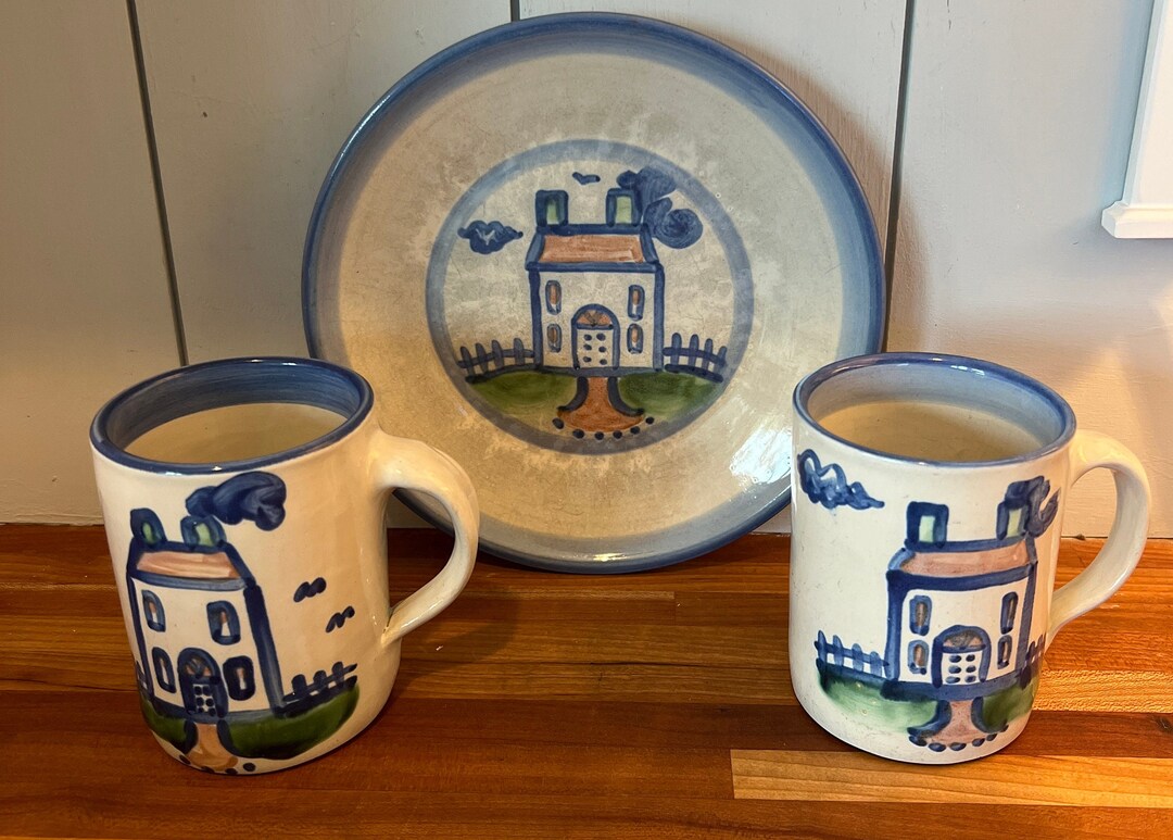 M.a.hadley House Mugs and Small Plate - Etsy