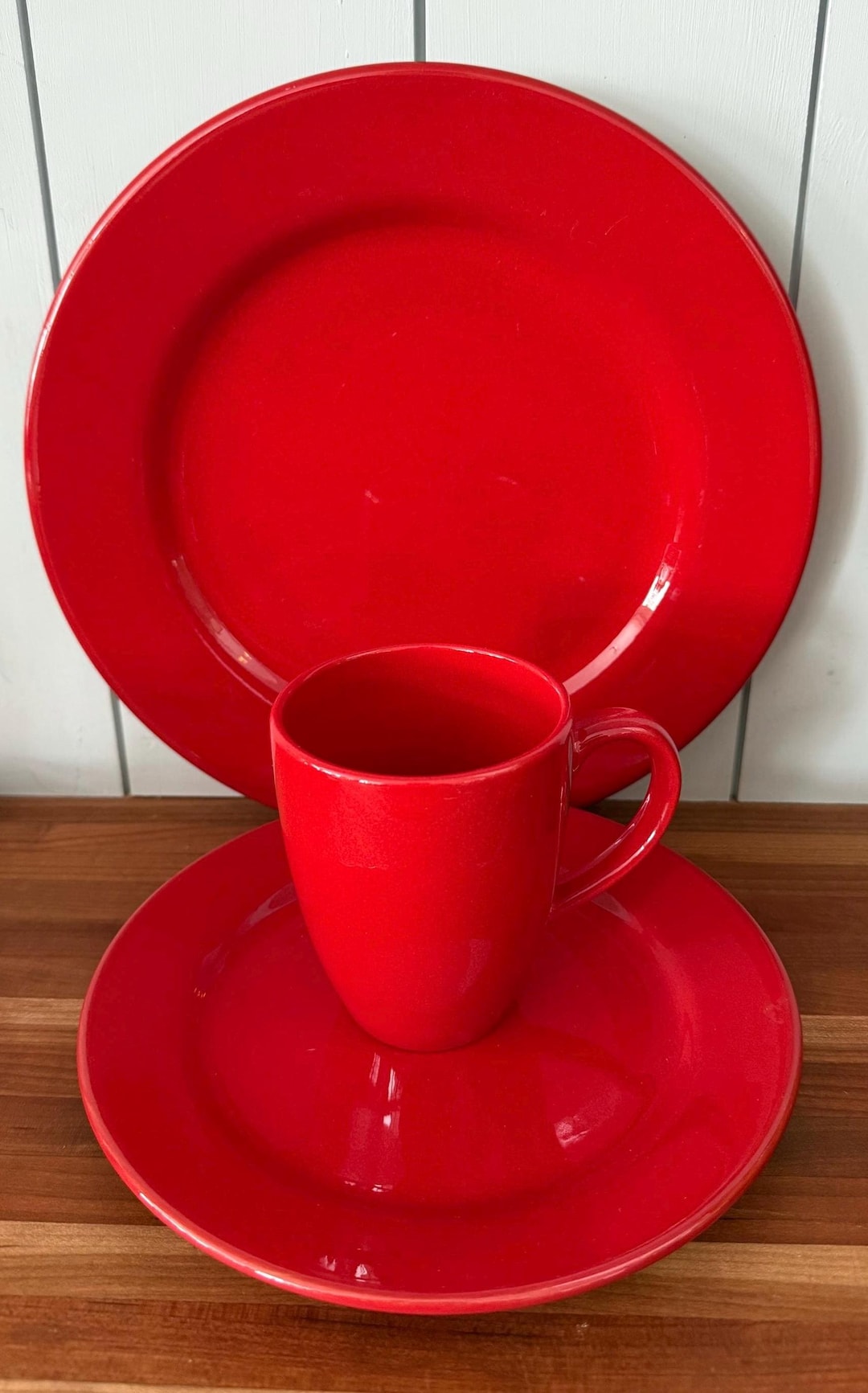 Waechtersbach/ German Red Dinnerware Set - Etsy
