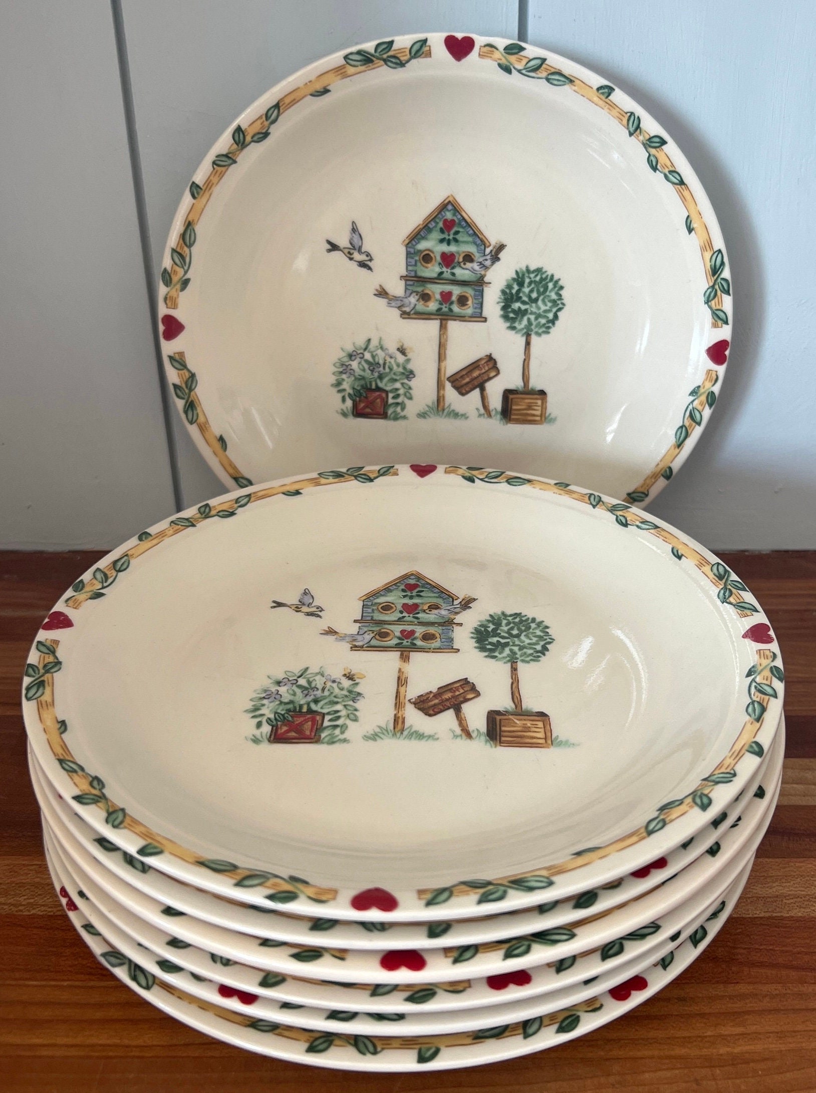 Thomson Pottery Birdhouse Luncheon Plates (set of 6) - Etsy