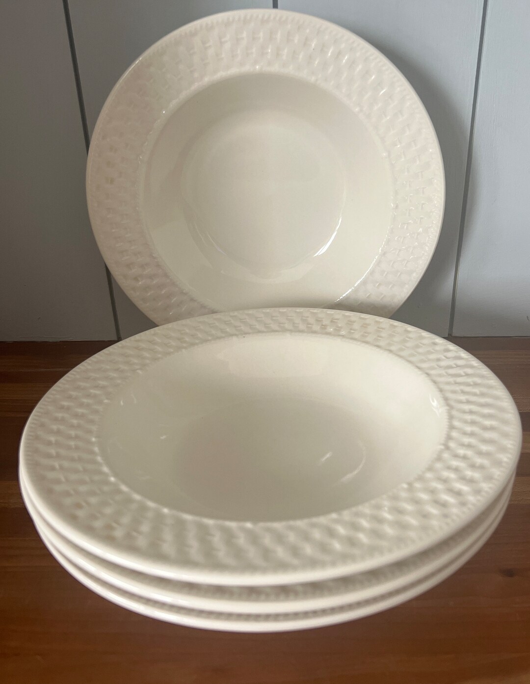 Oneida Westerly Basket Rimmed Soup Bowls ( Set of Four) - Etsy