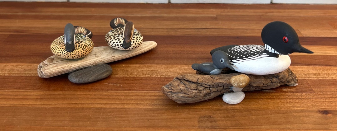 Loon and Duck Stone Figurines (set) - Etsy