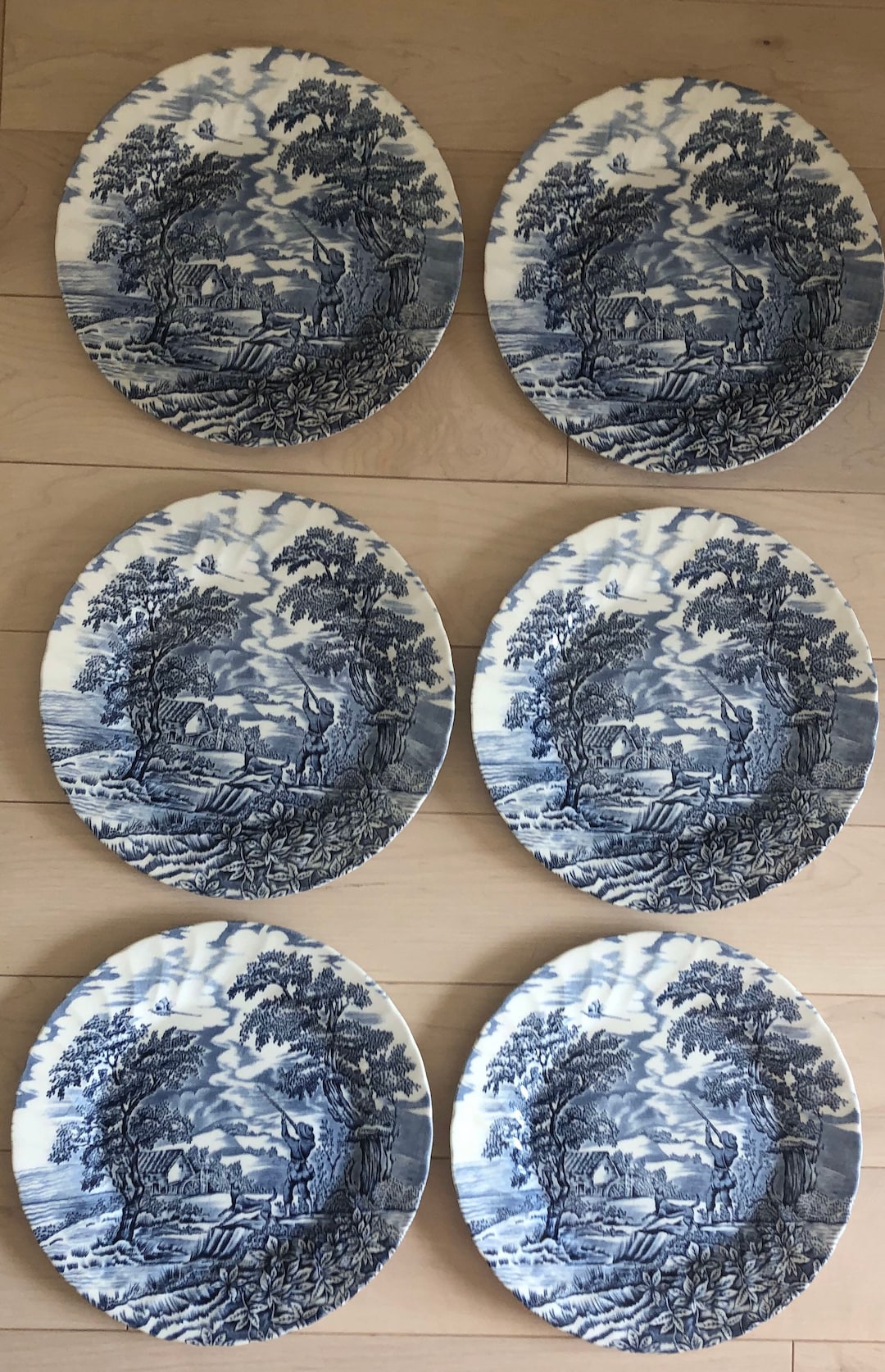 6 Blue and White Churchill Plates / Made in England - Etsy