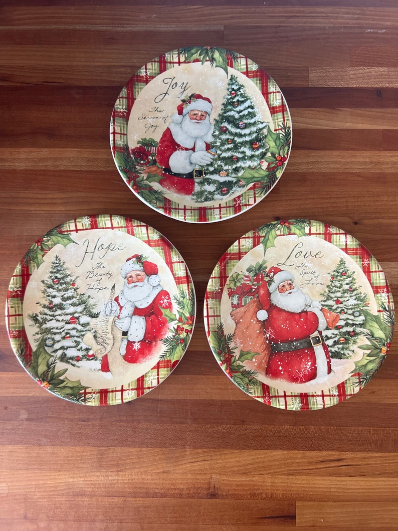 Susan Winget Santa Plates - Etsy