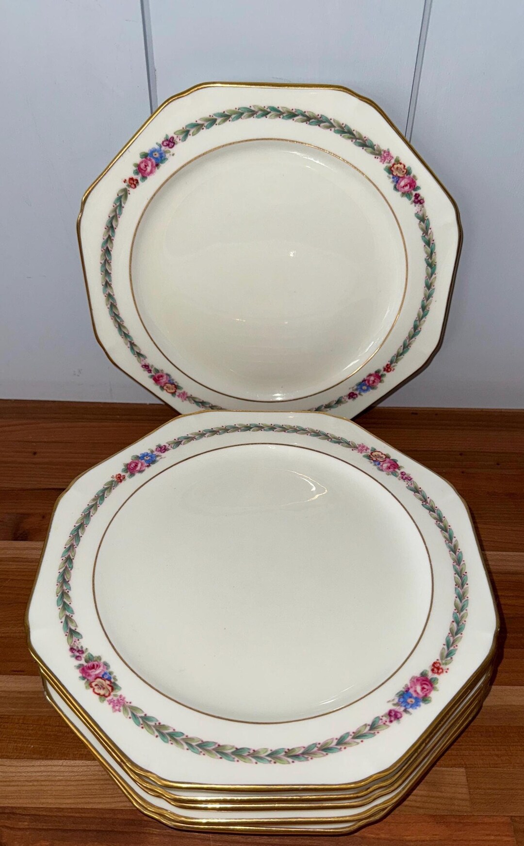7 Cauldon England Octagon Plates - Etsy