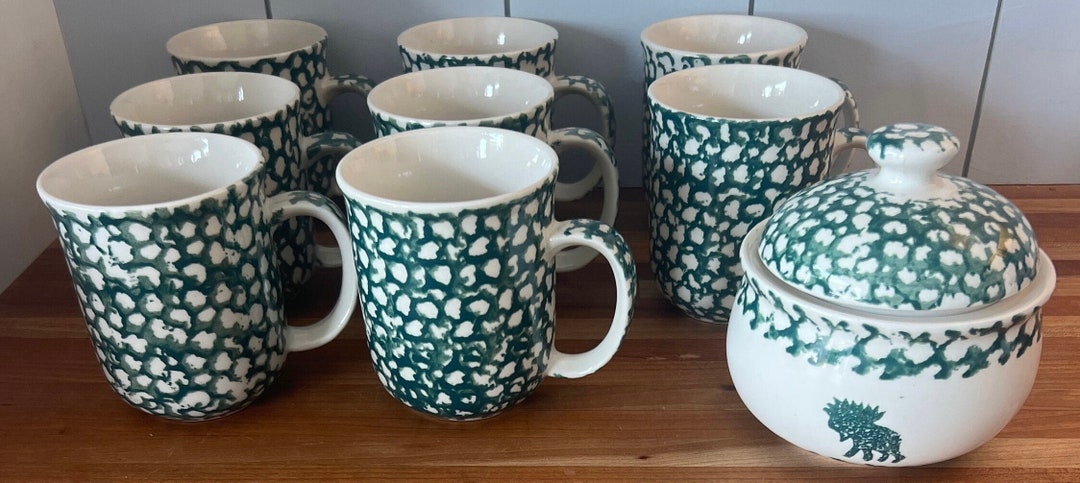 Folkcraft Moose Country Coffee Cups (8) and Sugar Bowl With Cover ...