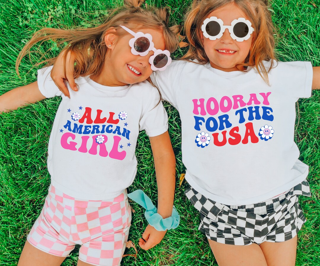 All American Girl Shirt, 4th July Girls Shirt, Retro Girl Shirt 4th ...
