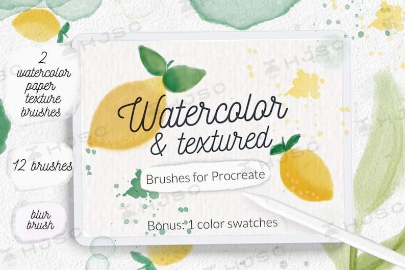 Procreate Watercolor Brushes, Textures Brush Set, Textured Paper and ...