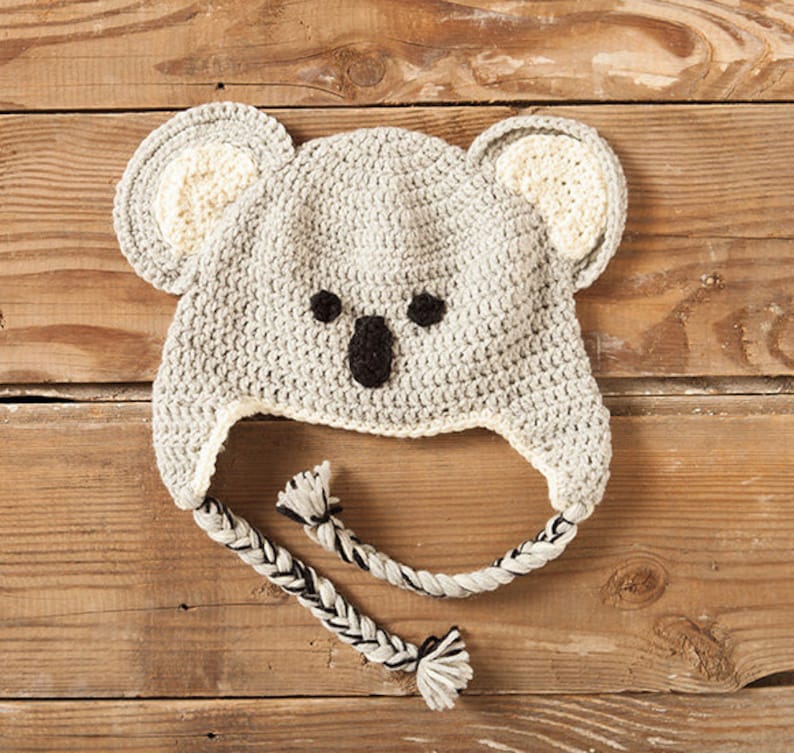 Crochet Earflap Zoo of Animal Hats (5 Hat Patterns) Lion Walrus Koala ...