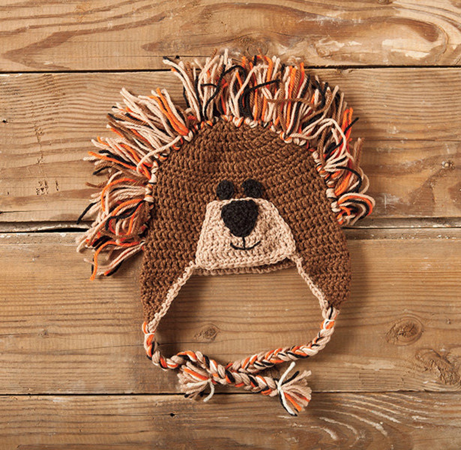 Crochet Earflap Zoo of Animal Hats (5 Hat Patterns) Lion Walrus Koala ...