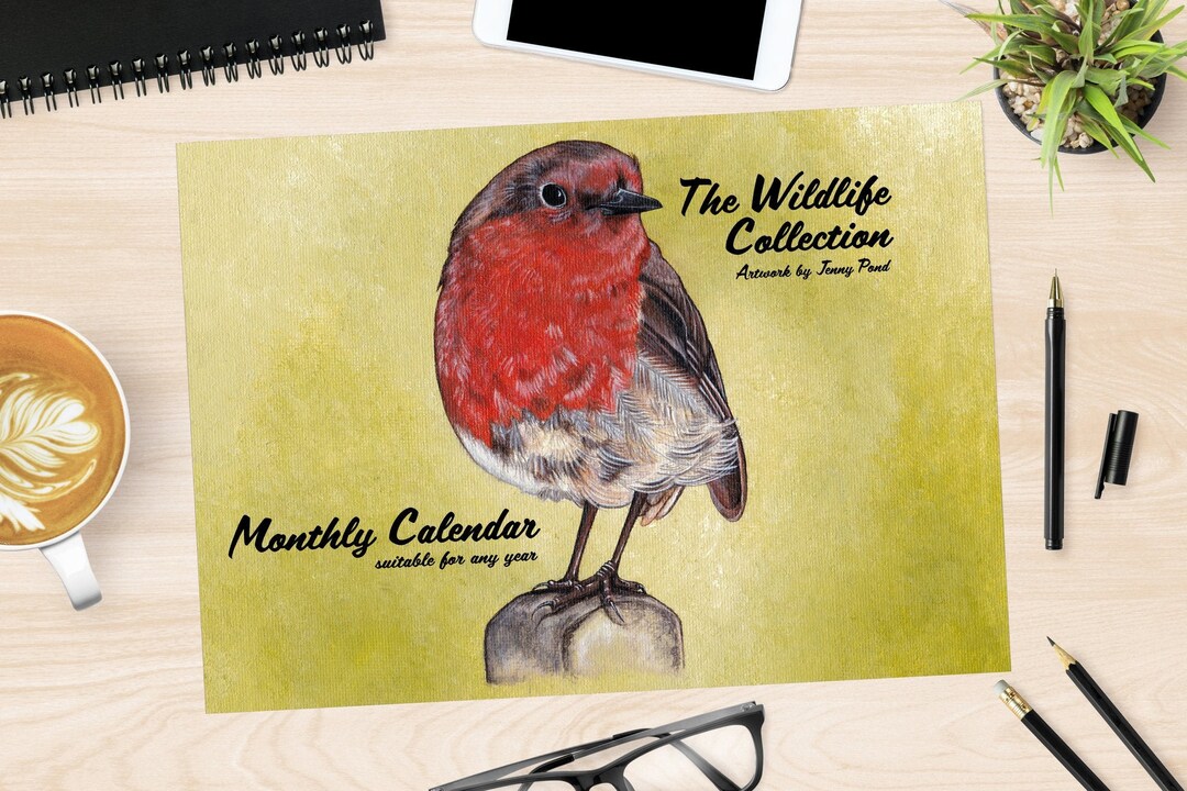 Animal Wall Calendar, A4, Any Year, Colourful Wildlife Art All Year ...