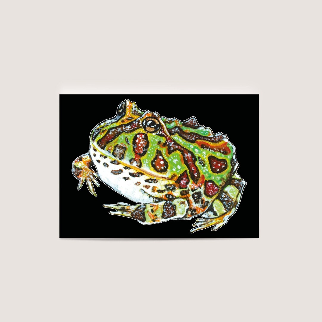Pacman Frog Mini Print Postcard, 5x7" | Cute Frog Painting Art Print ...