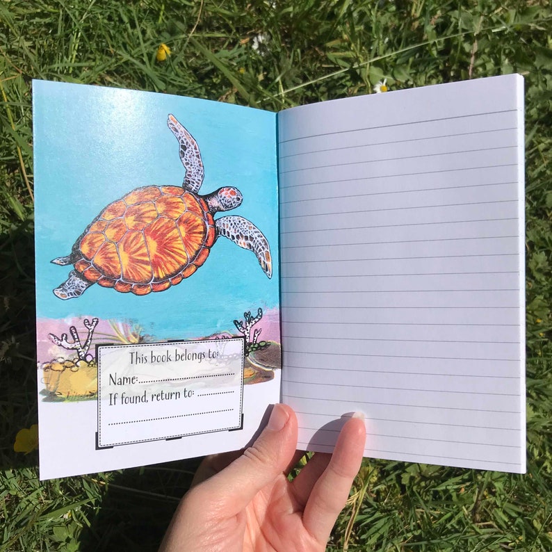 Sea Turtle A6 Journal Plain or Lined Cute Marine Animal - Etsy