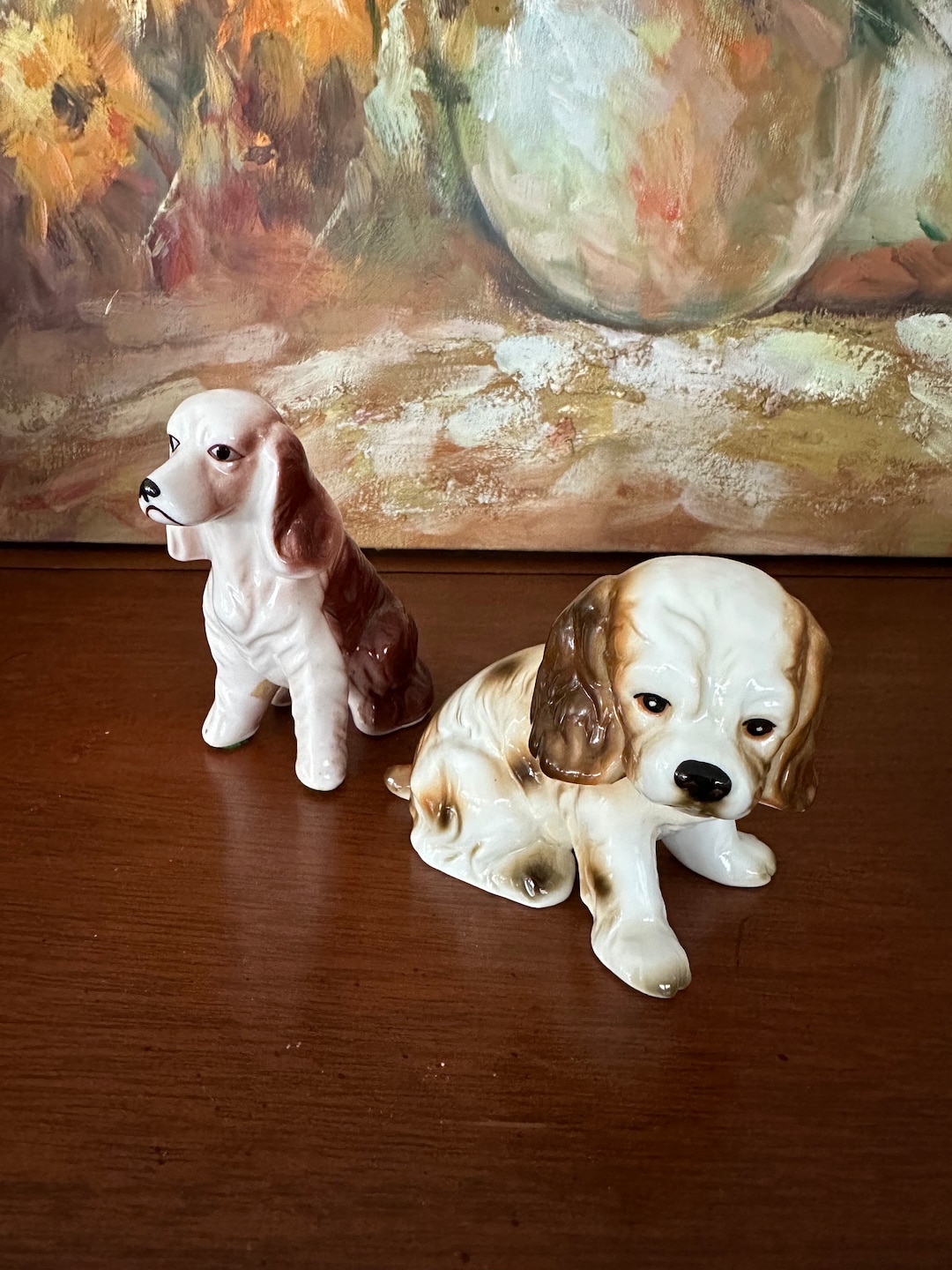 Set of 2 Vintage Dog Figurines/ Bone China & Ceramic - Etsy