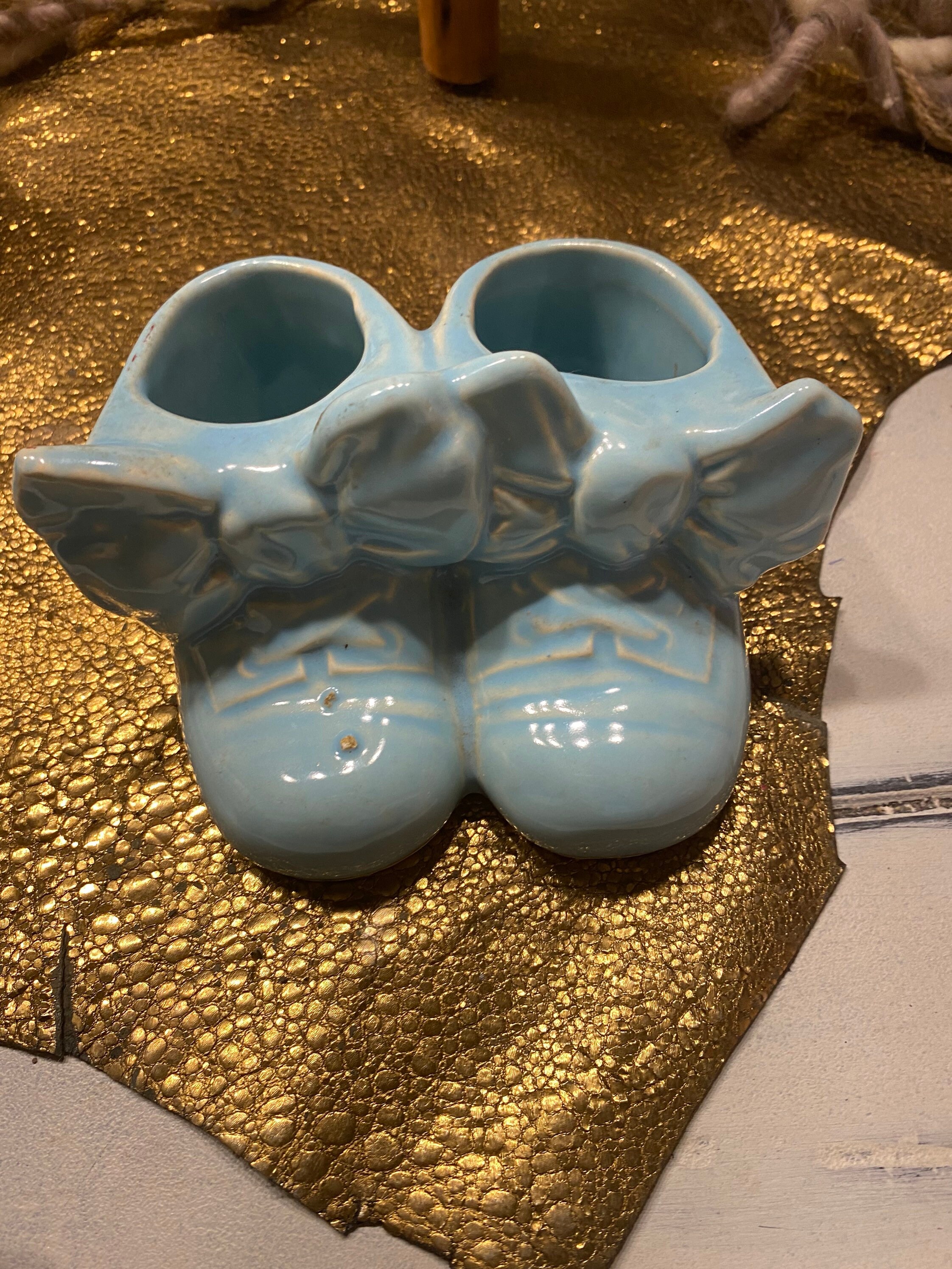 Vintage Ceramic Boy Baby Booties Planter - Etsy