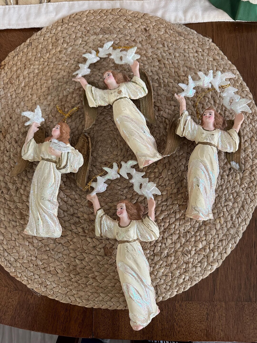 Lot of 4 Vintage Japan Angels With Doves Christmas Ornaments - Etsy