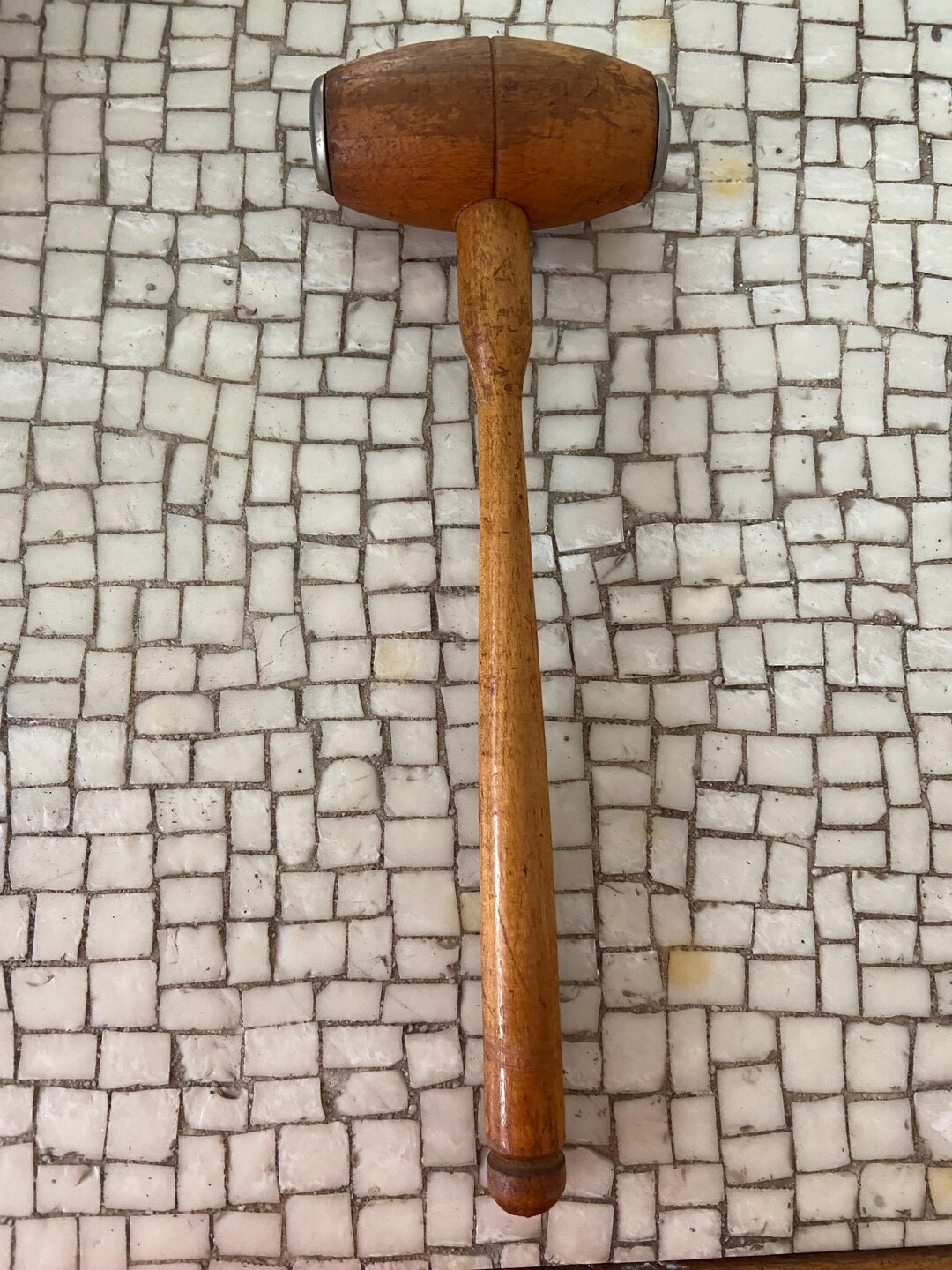 Vintage Wooden Mallet-gavel With Metal Tips - Etsy