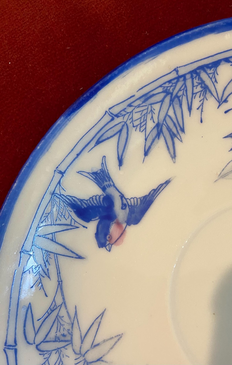 Vintage Hand Painted Japan Blue Bird China Dish - Etsy